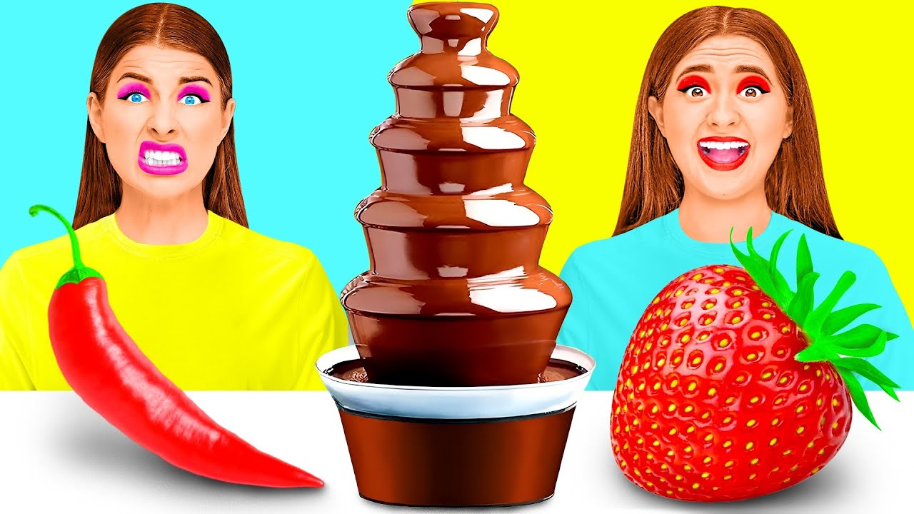 Chocolate Fountain Fondue Challenge | Funny Food Situations by Happy ...