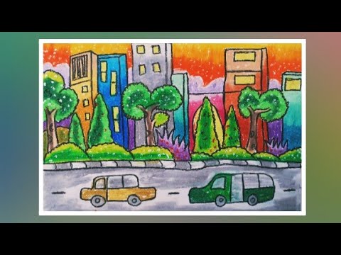 MENGGAMBAR DAN MEWARNAI KOTA | DRAWING A COOL CITY - YouTube