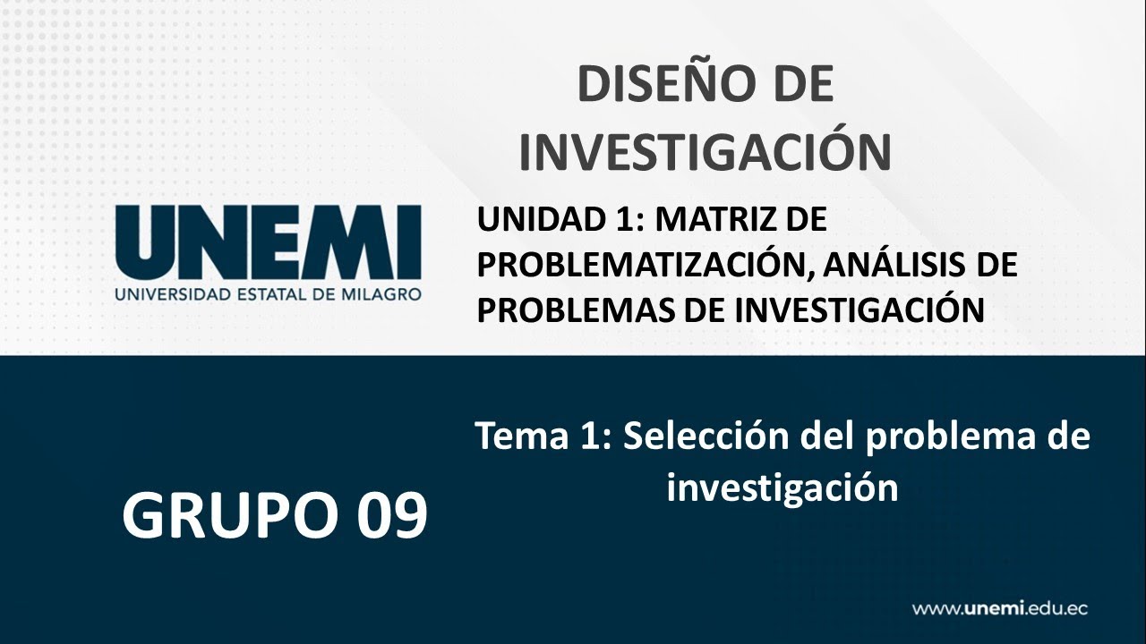 Diseño de investigación. Matriz de problematización, análisis de ...