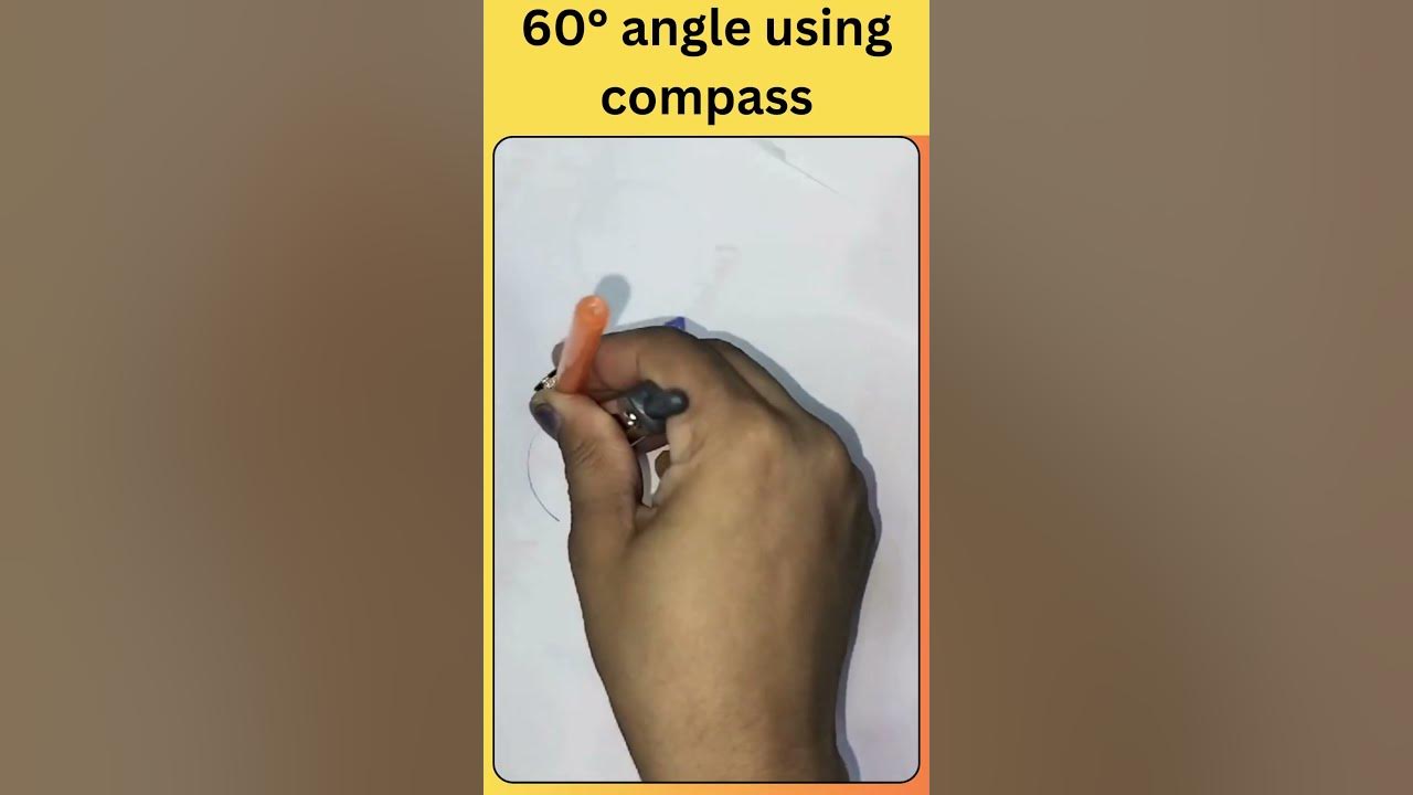 how to construct 60 degree angle using compass | 60° angle | 60 degree ...