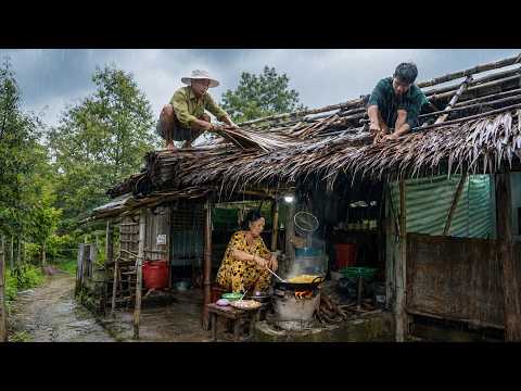 Living in a Leaf-Roof House: An Elderly Couple’s Rainy Day in Rural Vietnam