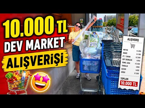 10.000 TL GÜRMAR MARKET ALIŞVERİŞİMİZ🥳NELER ALDIK⁉️GÖRGÜSÜZ AYŞENİZ GELDİ😆