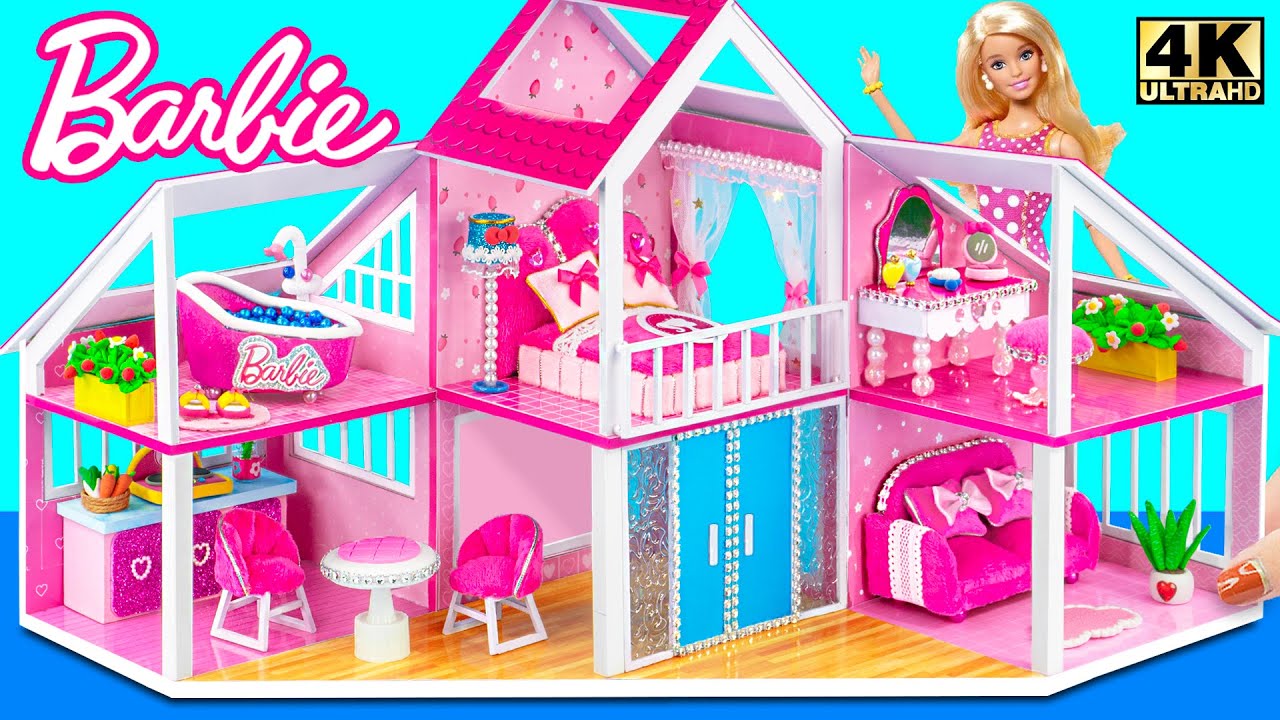 Build AMAZING Pink Barbie Dream House with Cute Bedroom, Kitchen use ...