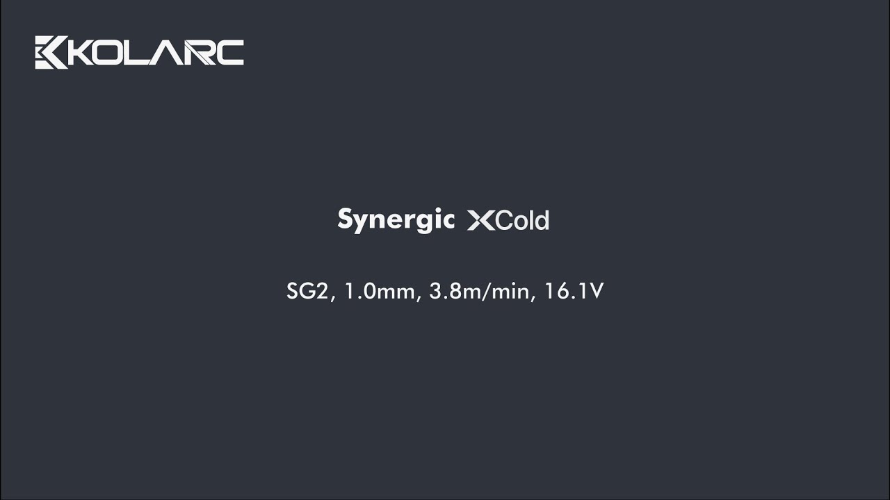 Kolarc MX: Synergic XCold SG2 1.0 mm 3.8 m/min 16.1 V - YouTube