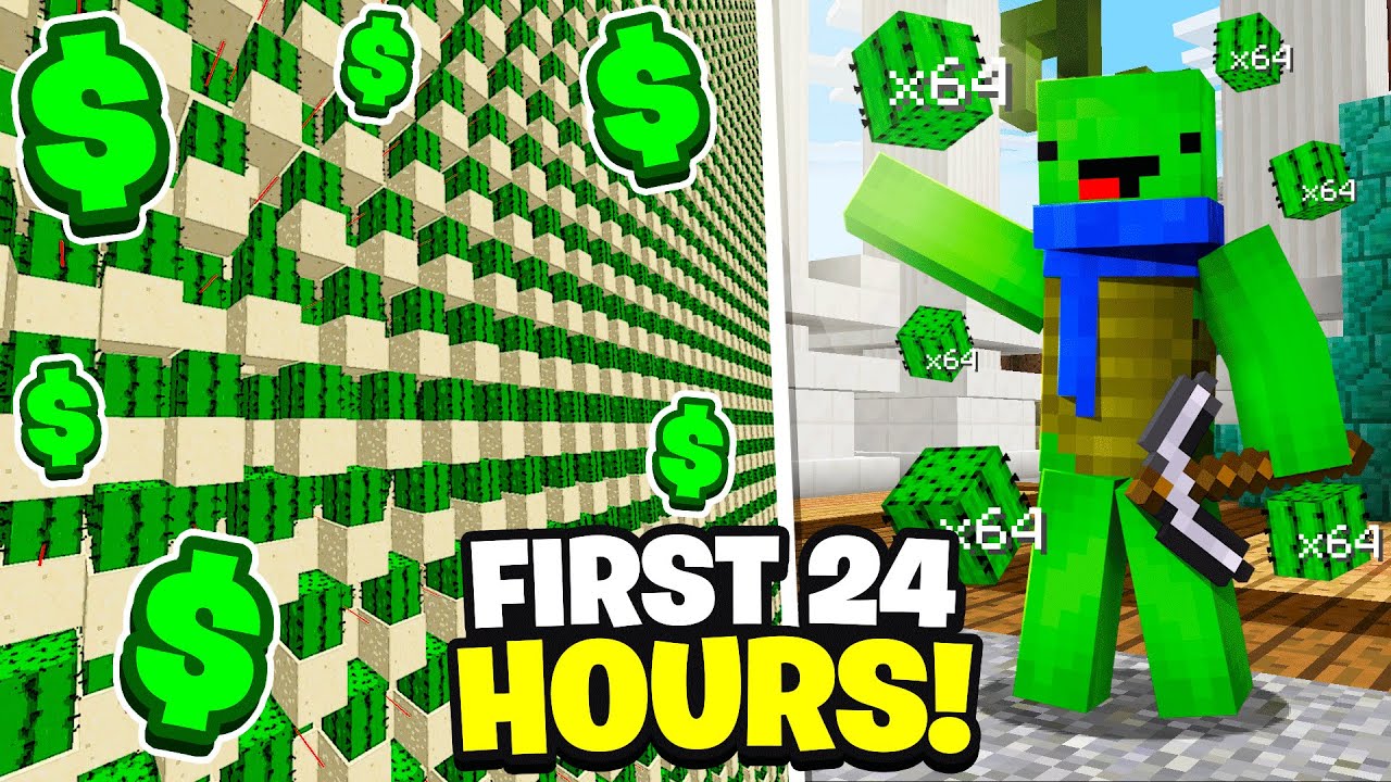THE FIRST 24 HOURS OF MINECRAFT SKYBLOCK *ISLAND TOP* - YouTube