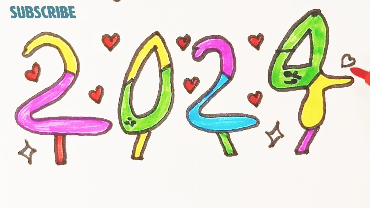2024How to Draw Cute Lollipops 2024 | New Year Drawing Easy for kids ...