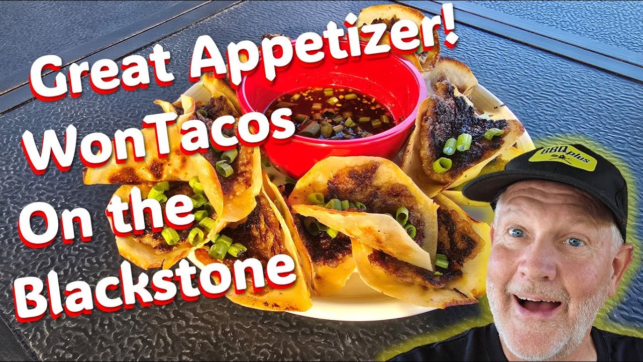 Mini Wonton Tacos on the Blackstone Griddle | Easy BBQ Appetizer Recipe ...