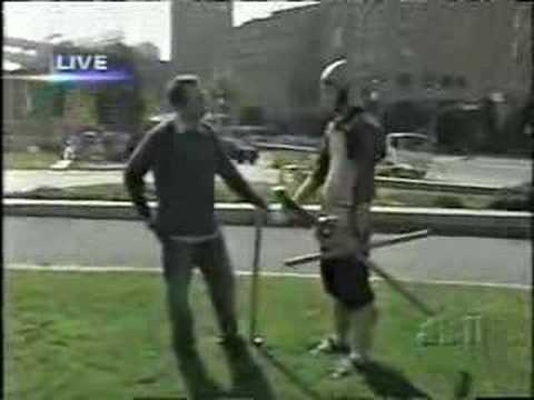 NBC News 11 Cardboard Tube Fighting League - YouTube
