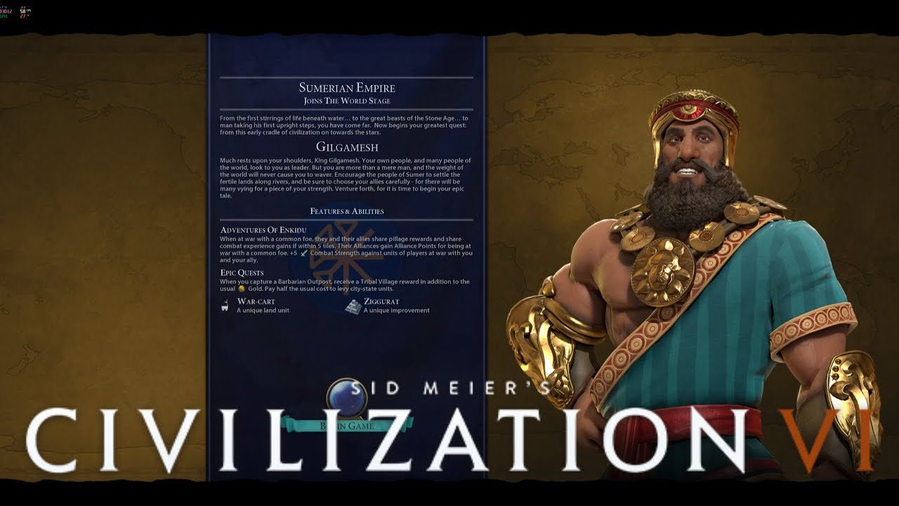 Civilization 6 - Sumeria - Gilgamesh - Immortal - Part1 - YouTube