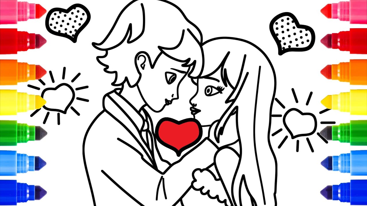 Coloring the Miraculous: Marinette & Adriene Love 🐞💖 - An Adventure in ...