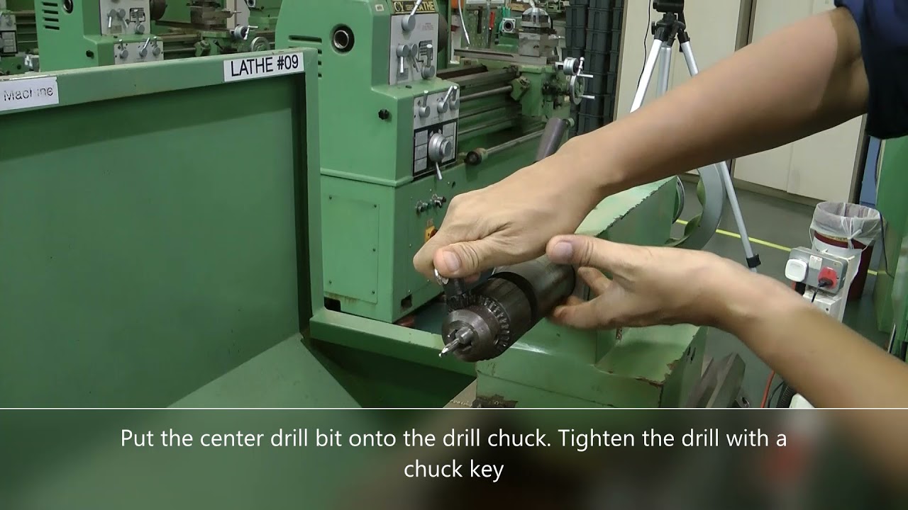 Lathe Machine Center Drill - YouTube