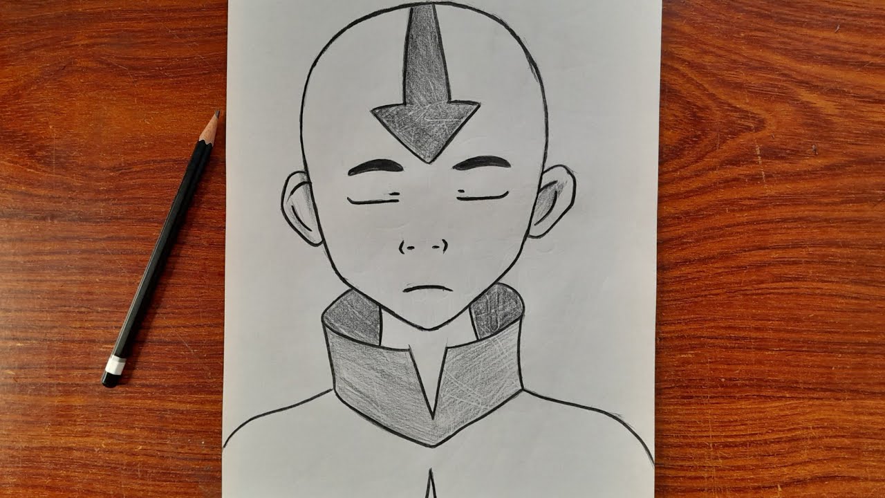 How to draw Aang step-by-step from Avatar The Last Airbender | Avatar ...