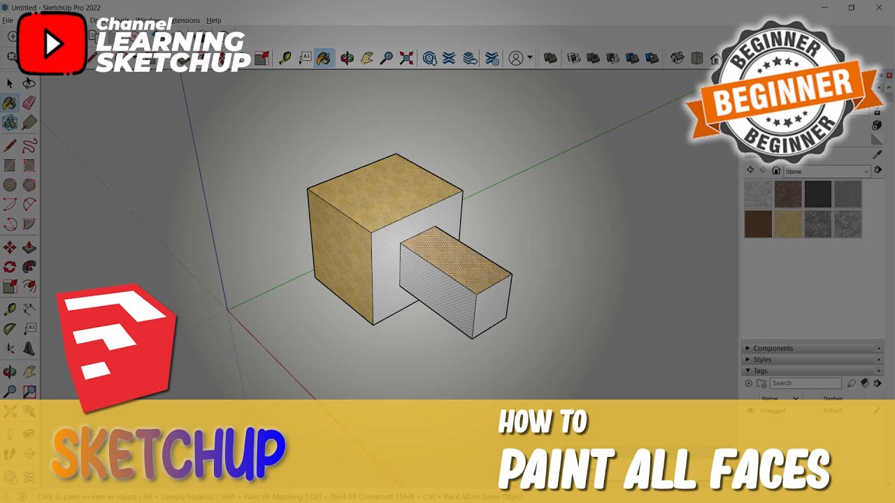 Sketchup How To Paint All Faces - YouTube