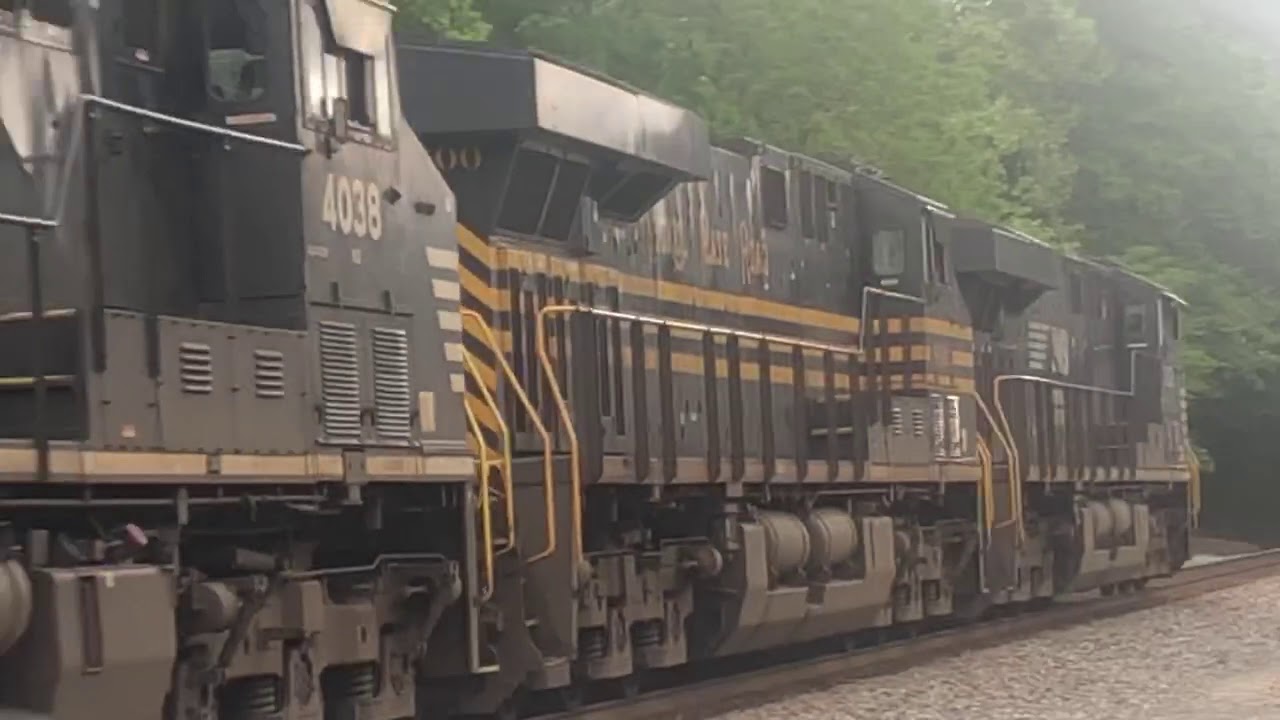 NKP NS 8100 Trails 2nd of 3rd on NS 213 with a AC44C6M # 4039 trailing ...