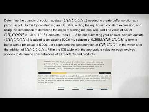Determine the quantity of sodium acetate (CH_(3)COONa) needed to create buffer solution at a ...