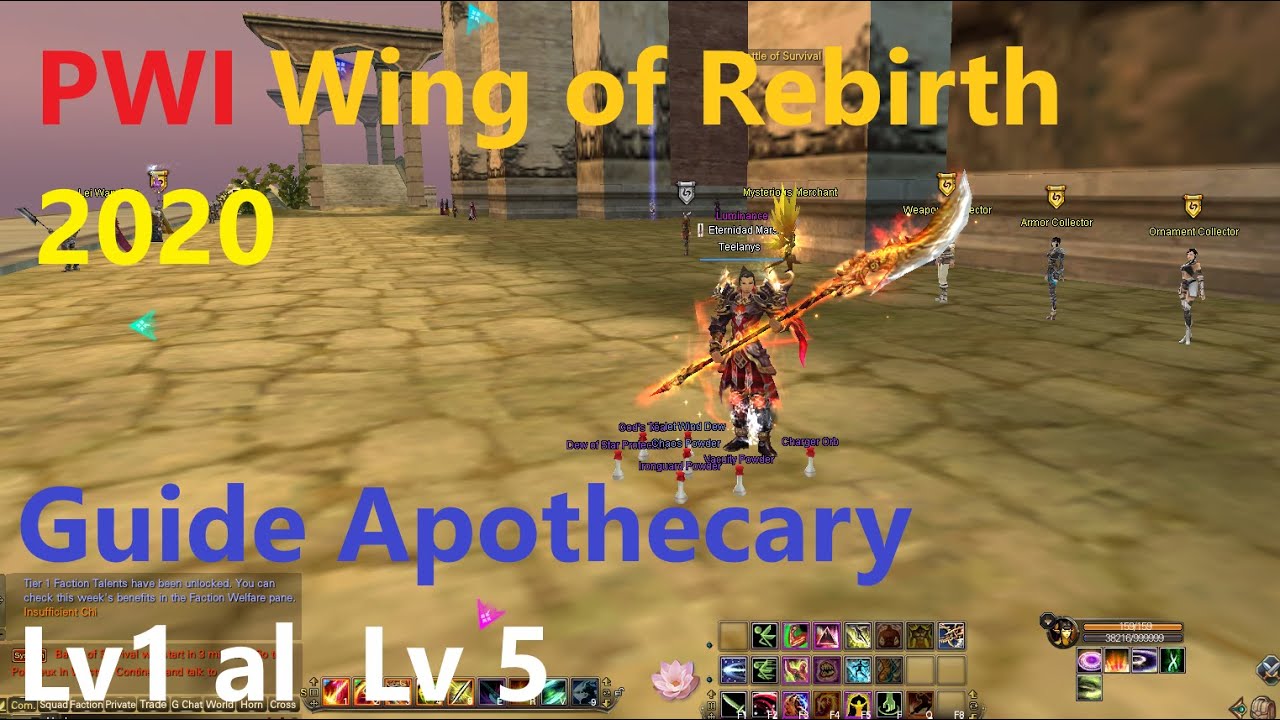 PWI Wing of Rebirth l Guide Apothecary Lv5 max(Español) - YouTube