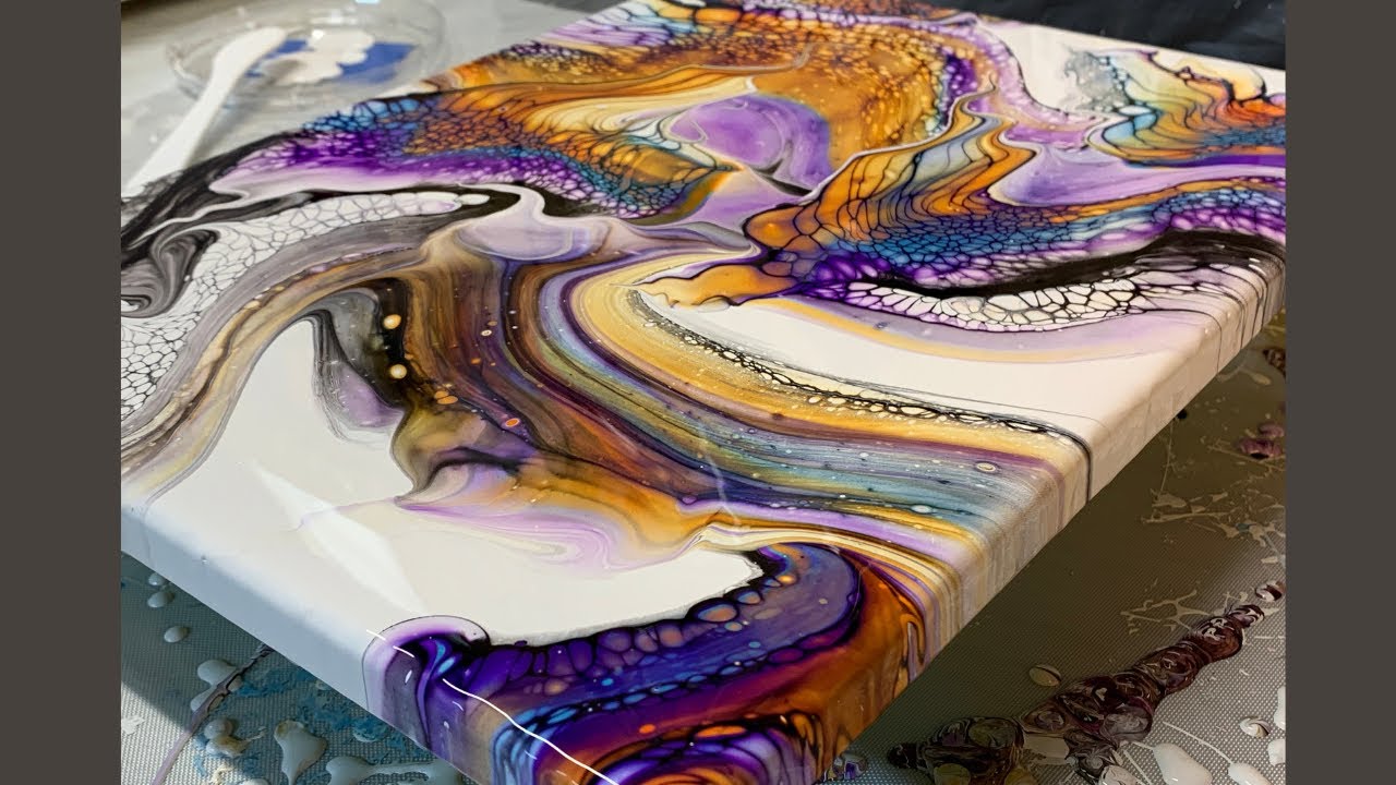 #160 Highway to Space Rainbow Swipe | Acrylic Pour Painting | Abstract ...