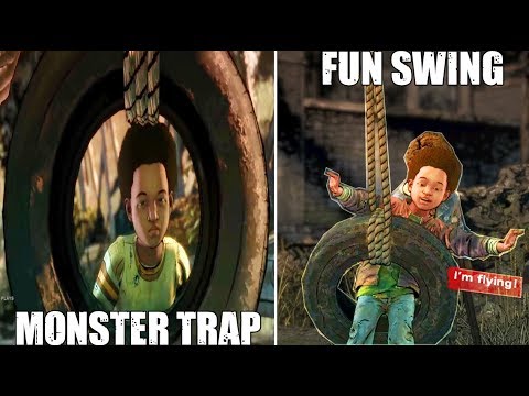 AJ Having Fun With The “Monster Trap” Tire Swing (All Dialogue Choices) TWD Season 4 Episode 4