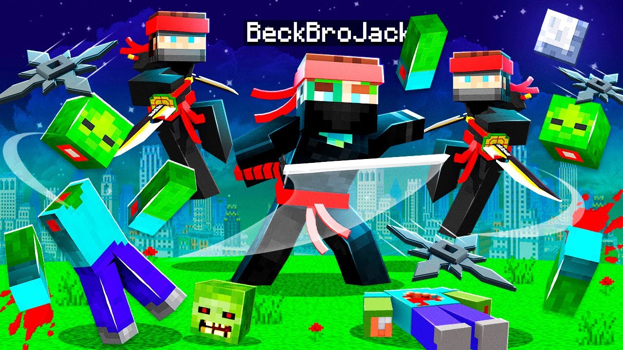 PLAYING as NINJA's in a MINECRAFT ZOMBIE APOCALYPSE! - YouTube