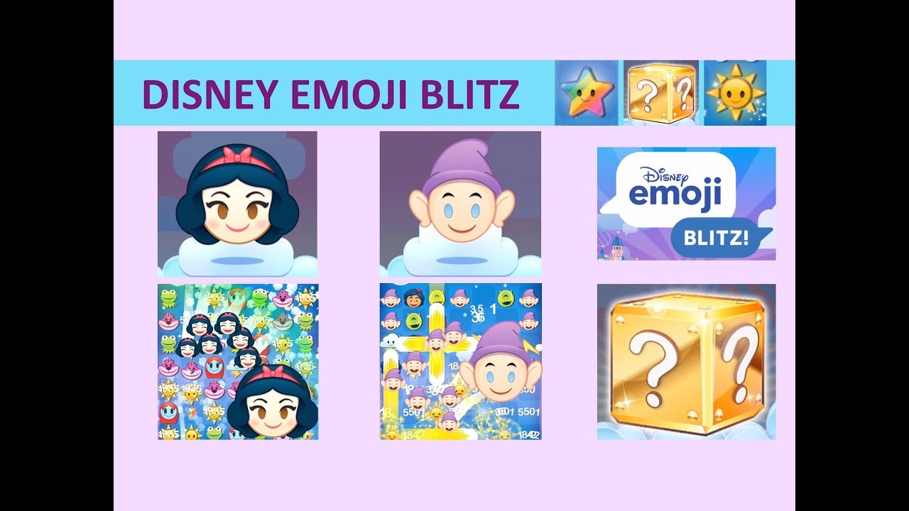 Disney Emoji Blitz Snow White and Dopey (Gold Box Emoji Power Gameplay ...