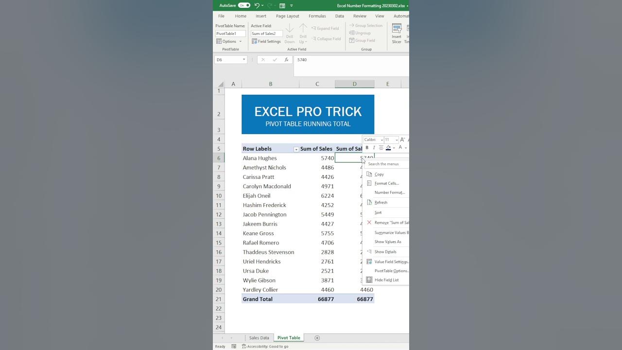 Excel Pro Trick: Effortlessly Calculate Running Totals in Excel Pivot Table #howto #excel # ...