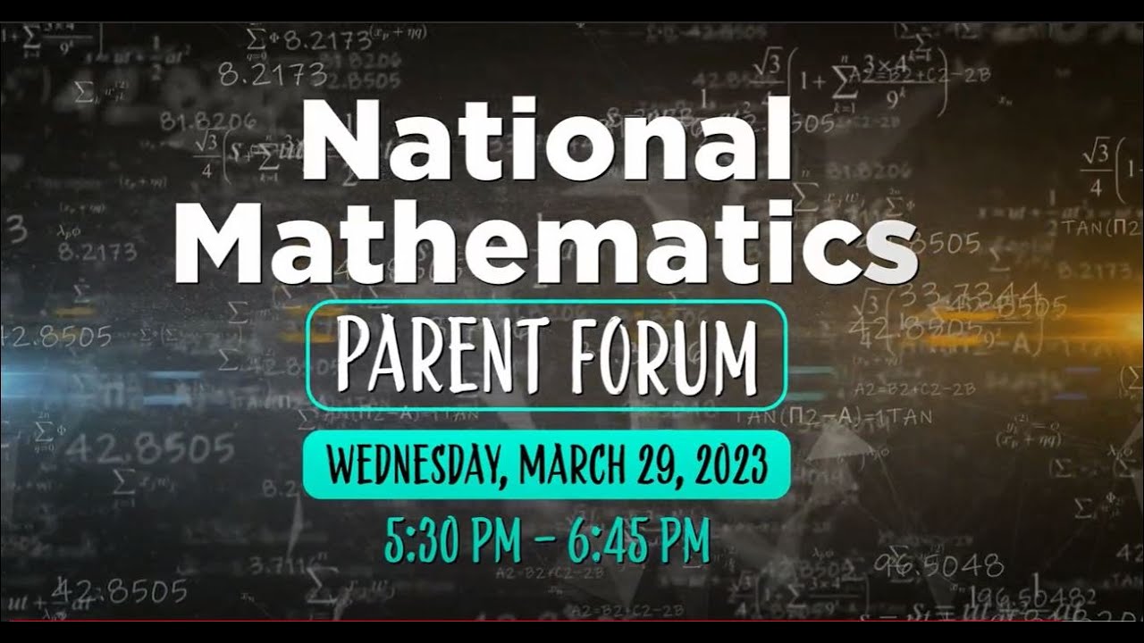 National Mathematics Parent Forum 2023 - YouTube