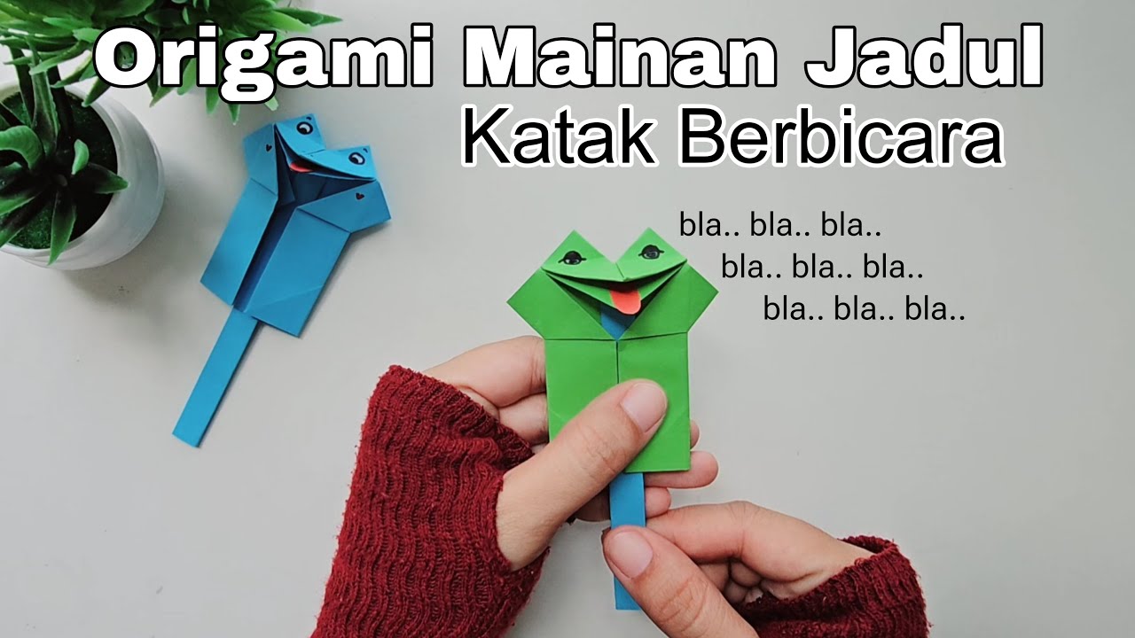 DIY Origami Mainan Anak Boneka Kodok Bicara dari Kertas Lipat ...