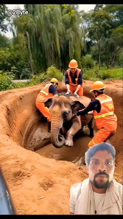 Heartwarming Rescue - Baby Elephant Saved from Mud Pit! - YouTube