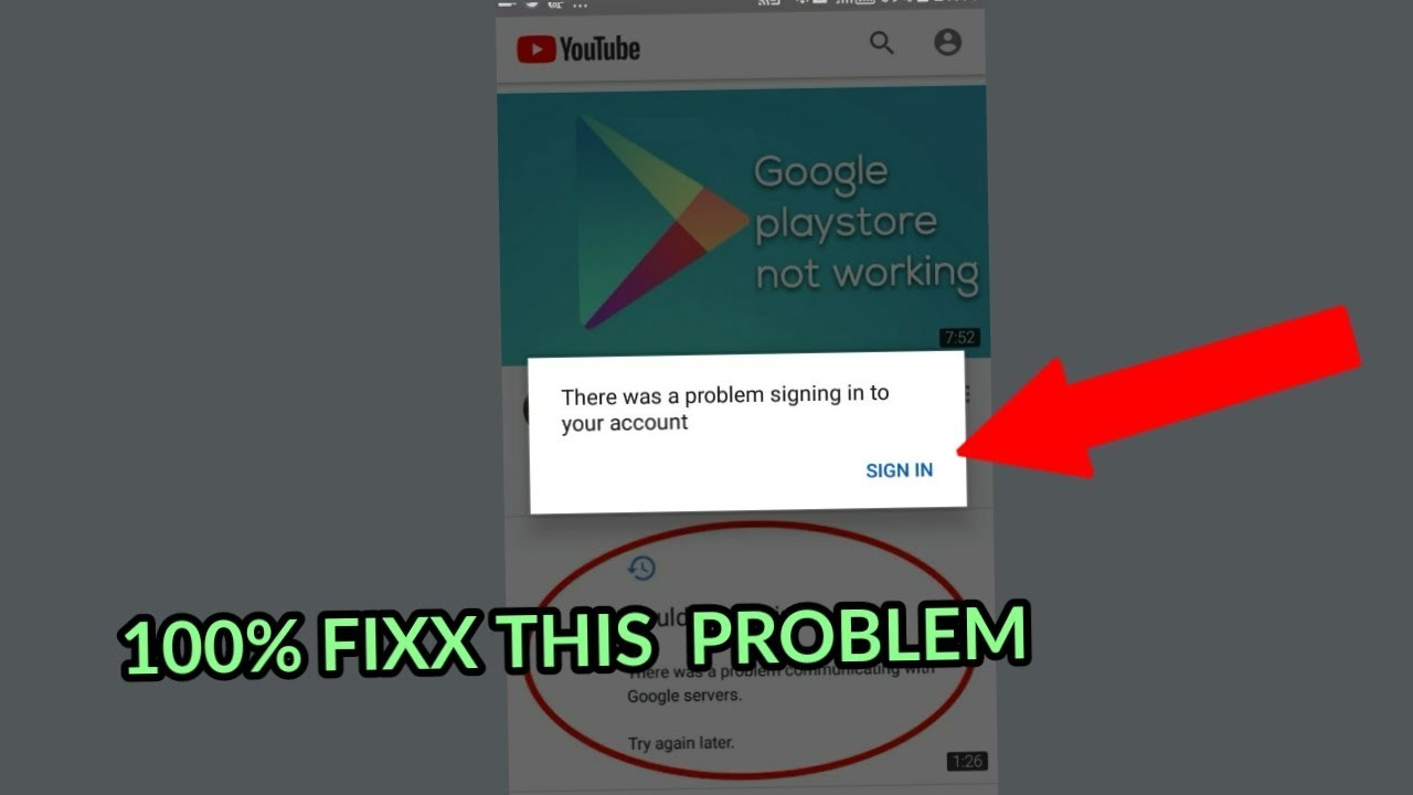 There was a problem singing to your account - YouTube