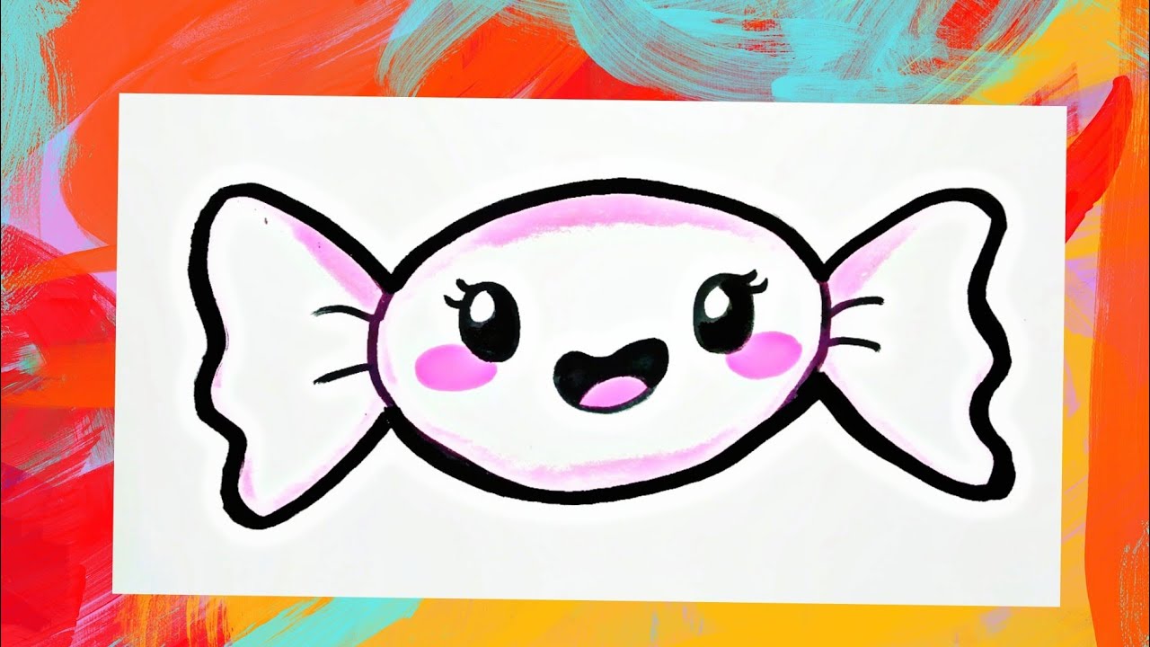 How to draw a super cute candy - YouTube