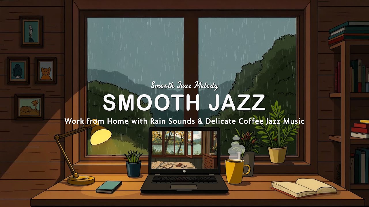 Smooth Jazz ~ Work from Home with Rain Sounds & Delicate Coffee Jazz ...