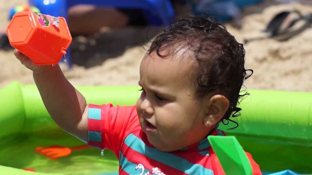 My baby First time at the beach - YouTube