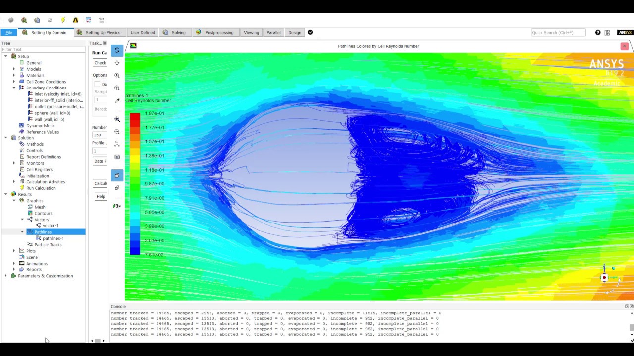 A flow past sphere Parallel Fluent (Reynolds number) - YouTube