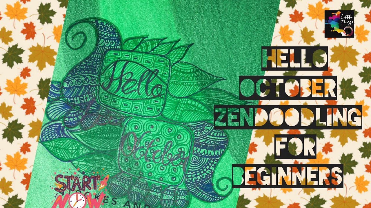 #8 | Easy and simple doodle art for beginners | Hello October doodle ...