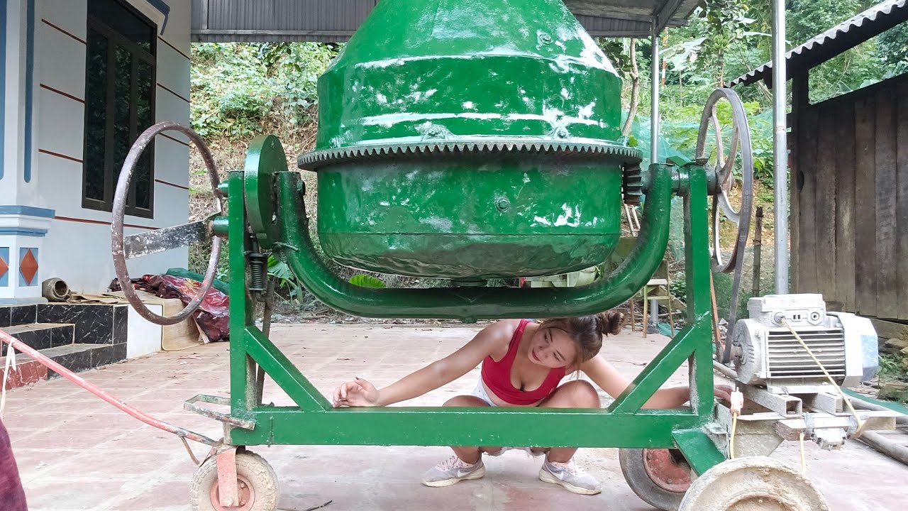 girl restores old concrete mixer to new - YouTube