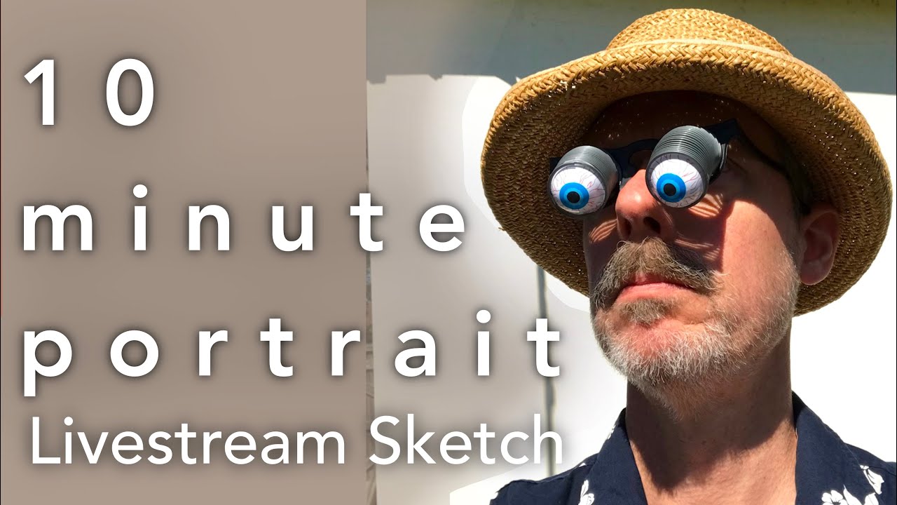 10 Minute Portrait - Livestream sketch- art challenge - day 8 - Ian ...