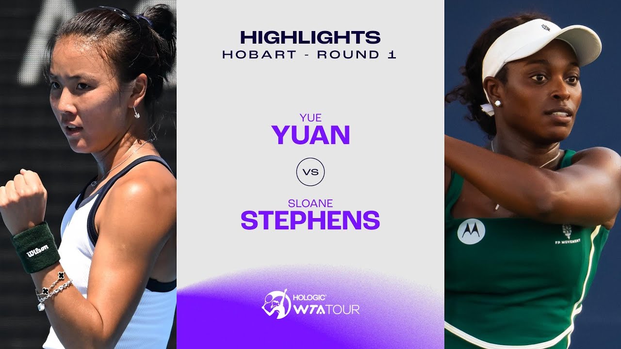 Yuan Yue vs. Sloane Stephens | 2024 Hobart Round 1 | WTA Match ...