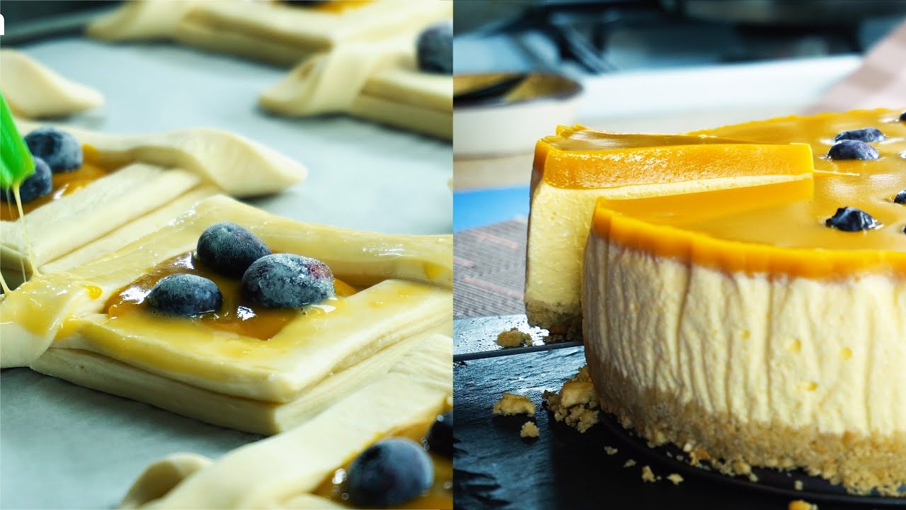 Easy Puff Pastry Diamonds Pastry ideas | No-Bake Mango Cheesecake ...