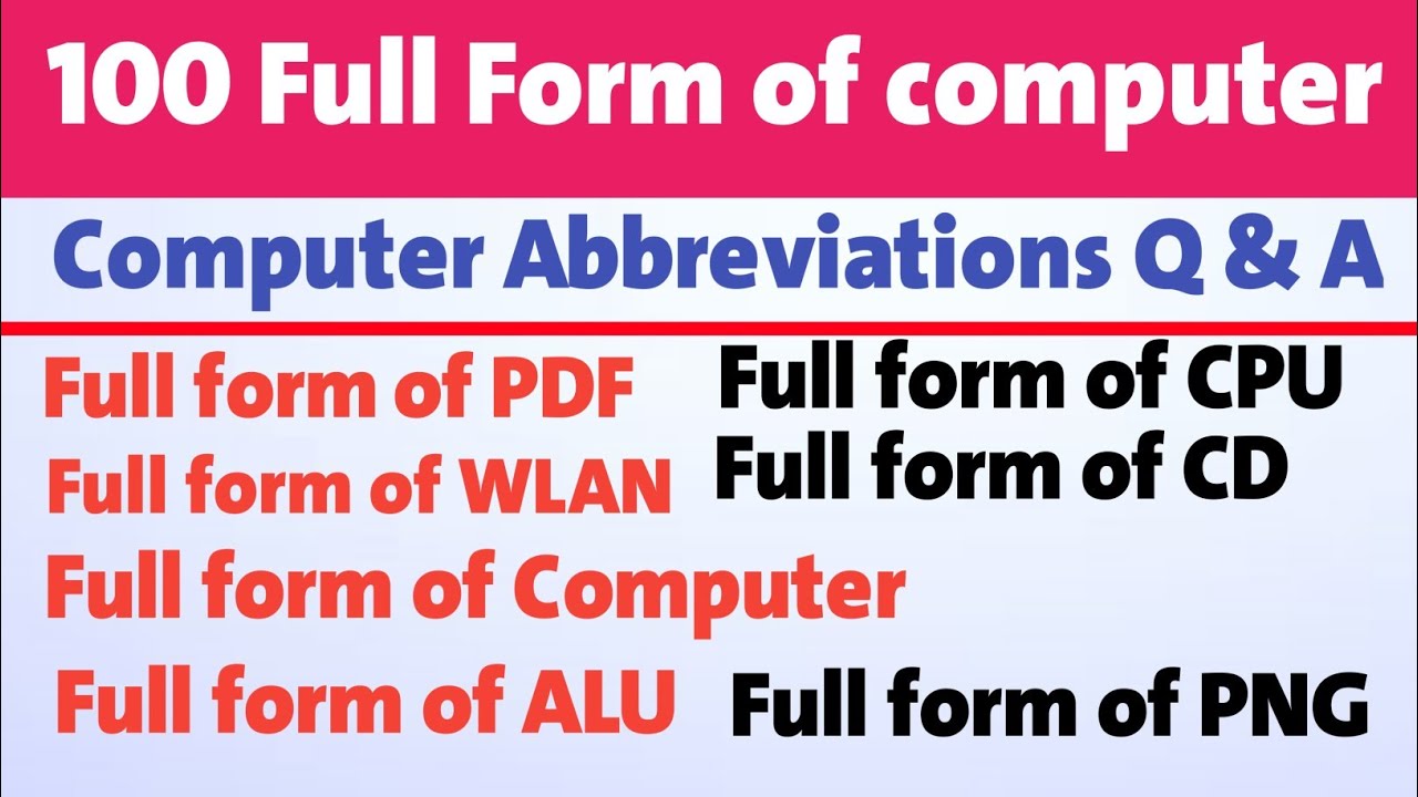Full form of Computer ll Most important full form of Computer ll ...