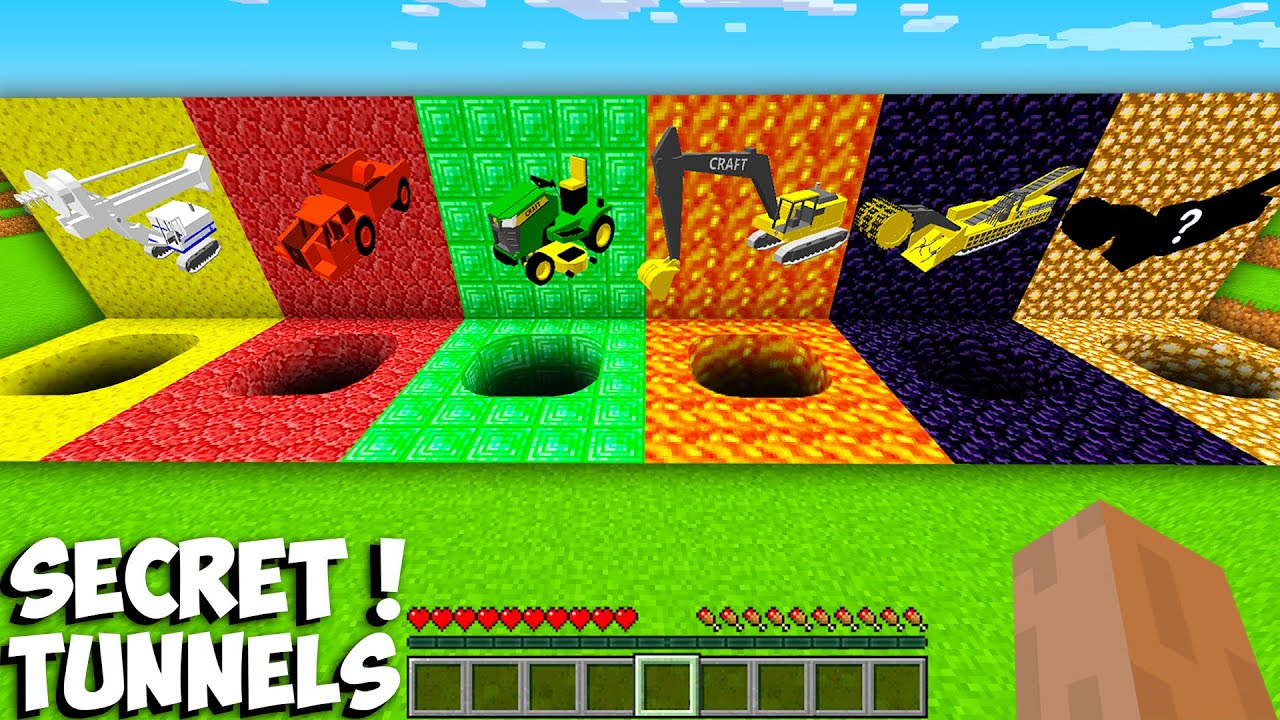 Where do lead SECRET TUNNELS in Minecraft ? Which JCB CAR IS BETTER ...
