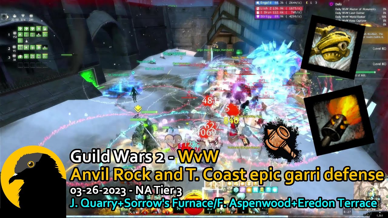 GW2 - WvW - Anvil Rock squad with Tarnished Coast epic garrison defense ...