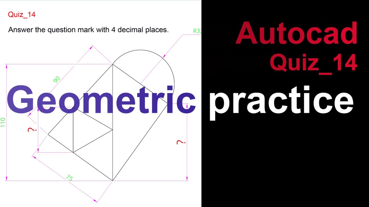 Autocad [도형연습] Quiz_14 - YouTube