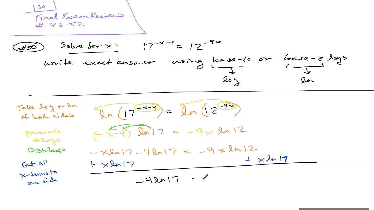 Math 40 840X: Final Exam Review #50 - YouTube