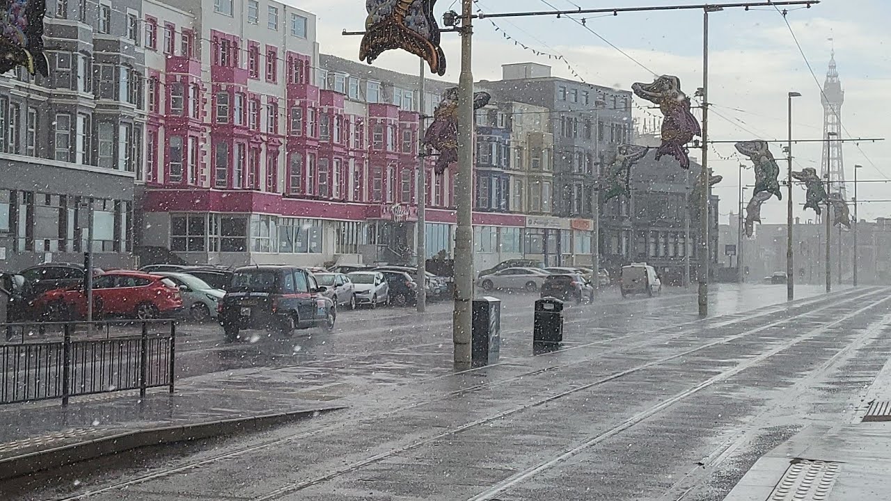 It's Throwing It Down And Absolutely Horrible On Blackpool Prom - YouTube
