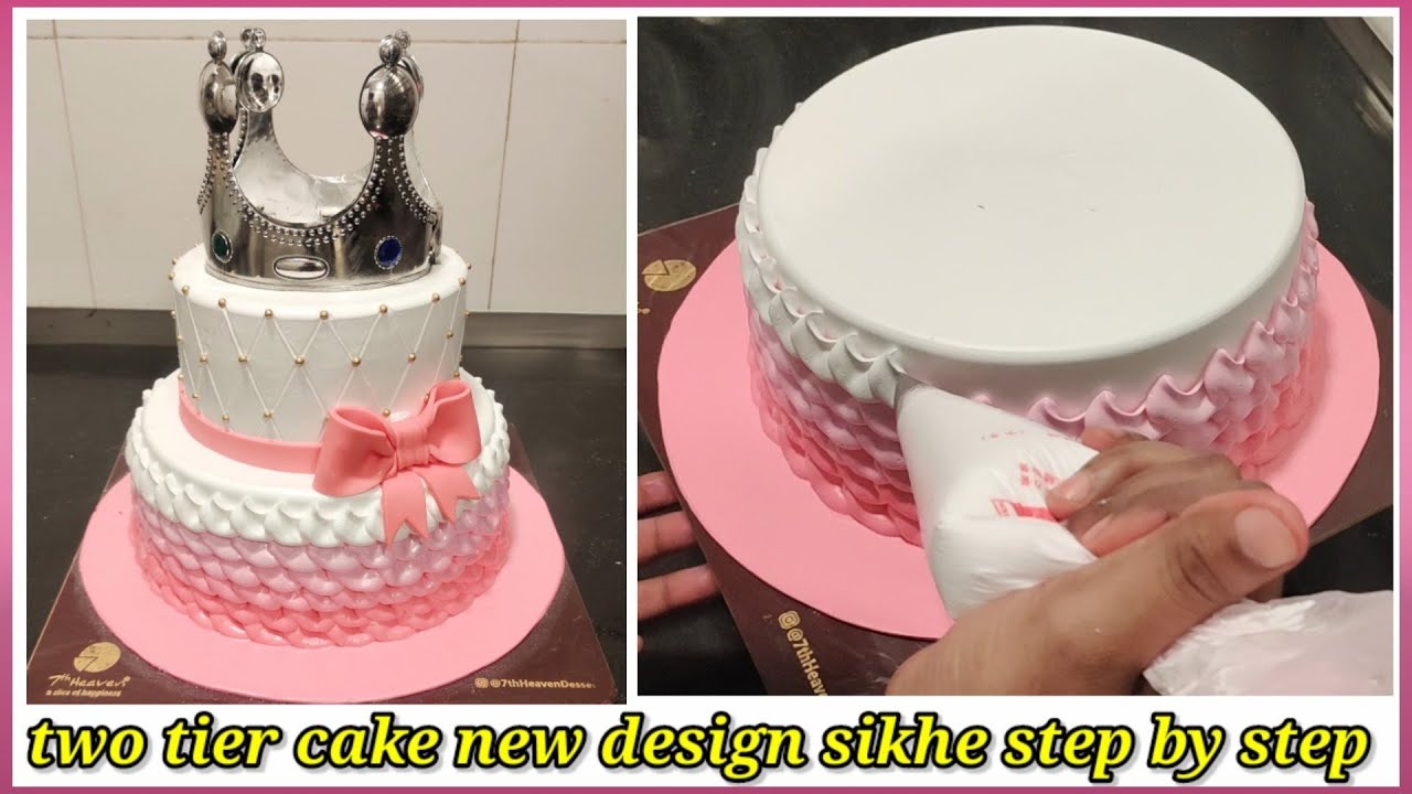 1st birthday cake | 2.5 kg cake recipe | two tier crown cake design ...