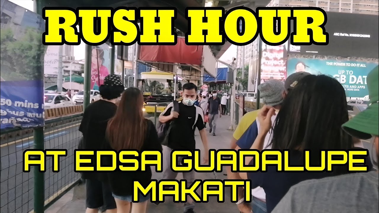 COMMUTERS RUSH HOUR AT EDSA GUADALUPE MAKATI CITY | MANILA PHILIPPINES ...