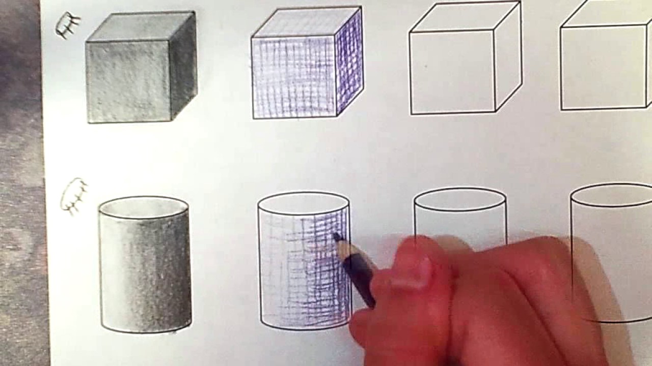 cross hatching cylinder - YouTube