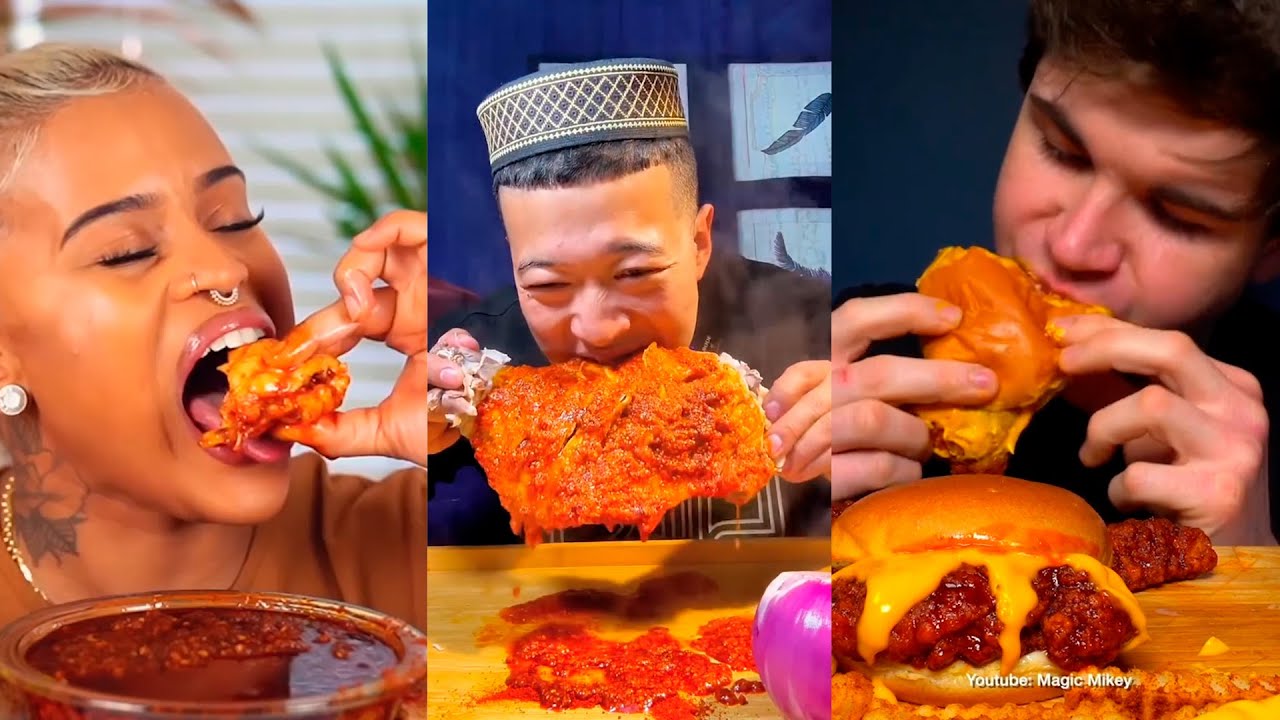 gluttony with juicy fatty food compilation #45 - YouTube