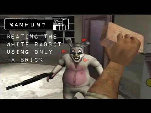 Manhunt - Beating The White Rabbit Using ONLY a Brick - YouTube