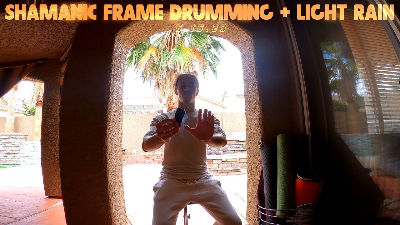 Shamanic Frame Drumming + Light Rain (NO INTERRUPTIONS) - YouTube